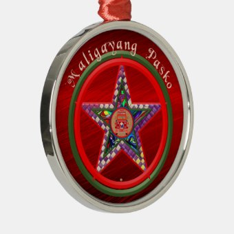 Elegant Filipino Christmas Parol & Jeepney Metal Ornament | Zazzle