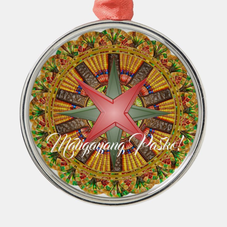 Elegant Filipino Parol Style, FilAm, Philippines Metal Ornament | Zazzle