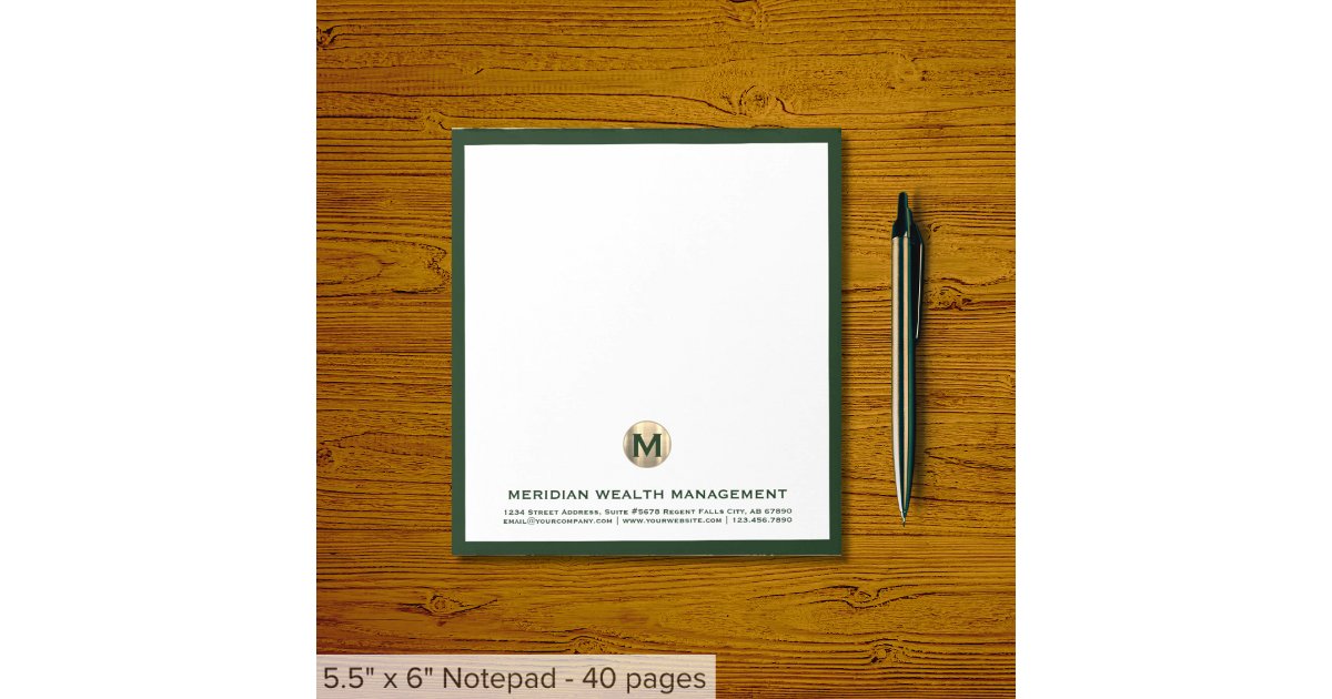 Elegant Financial Notepad | Zazzle