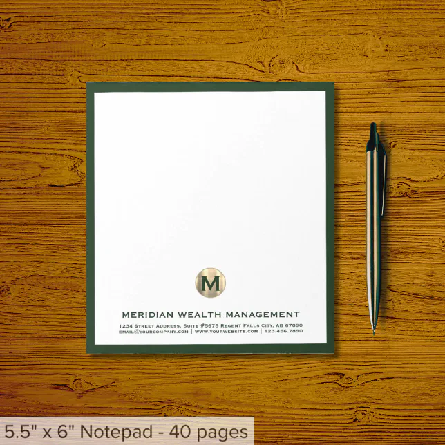 Elegant Financial Notepad | Zazzle