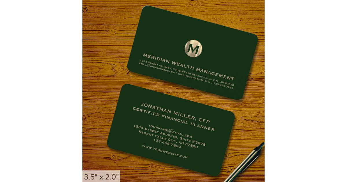 Elegant Financial Services Business Card | Zazzle