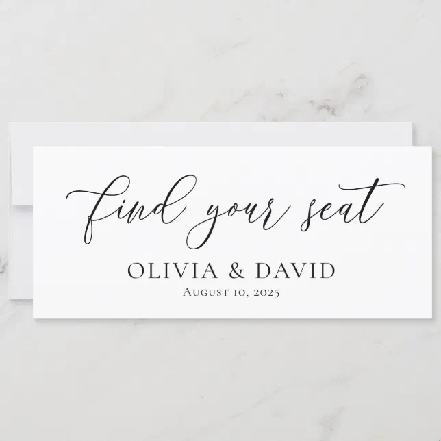 Elegant Find Your Seat Wedding Seating Chart Card | Zazzle