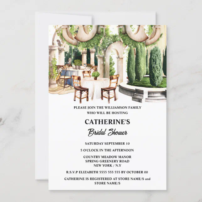 Elegant fine dining poplar topiary restaurant invitation | Zazzle