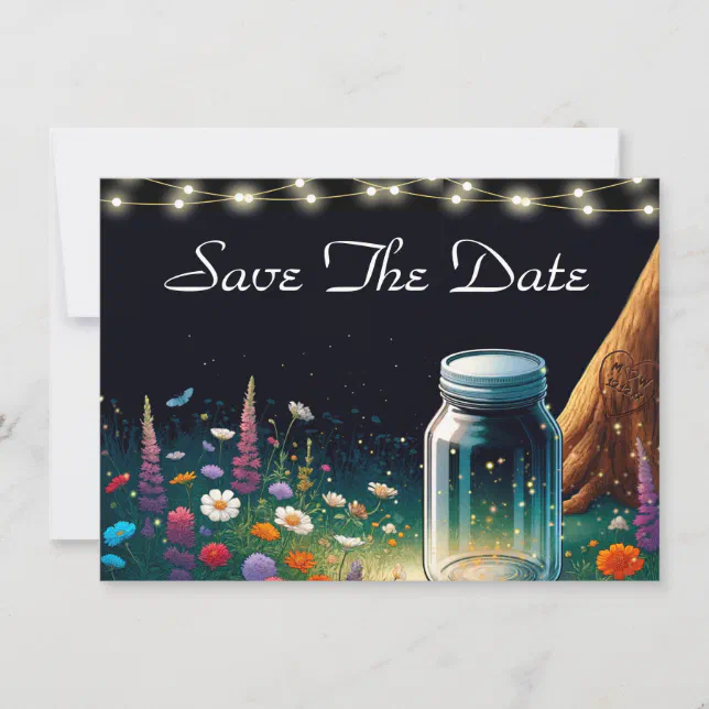 Elegant Firefly Rustic Wedding Invitation | Zazzle