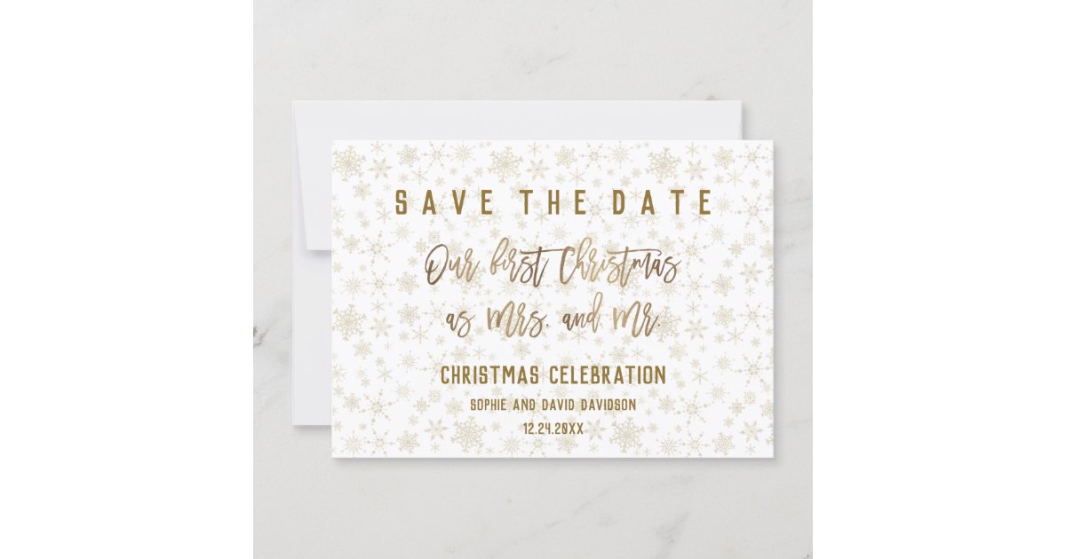 Elegant First Christmas Celebration Save The Date | Zazzle