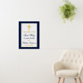 Elegant First Holy Communion Blue Gold Welcome Foam Board | Zazzle