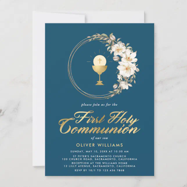 Elegant First Holy Communion Invitation | Zazzle