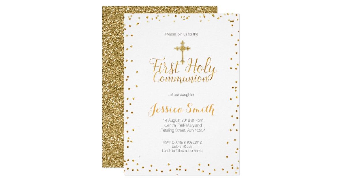 Elegant First Holy Communion invitation | Zazzle.com