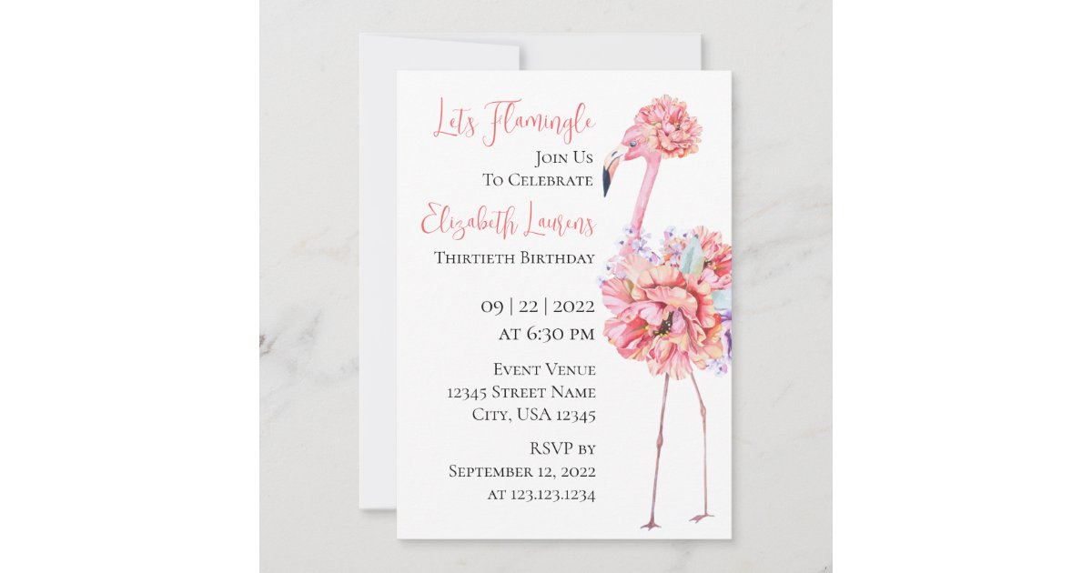 Elegant Flamingo Invitation | Zazzle