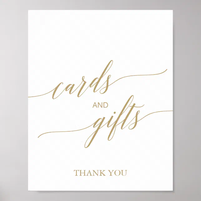 Elegant Flat Gold Calligraphy Cards and Gifts Sign | Zazzle