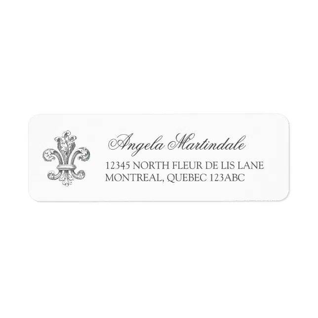 Elegant Fleur de Lis Label | Zazzle