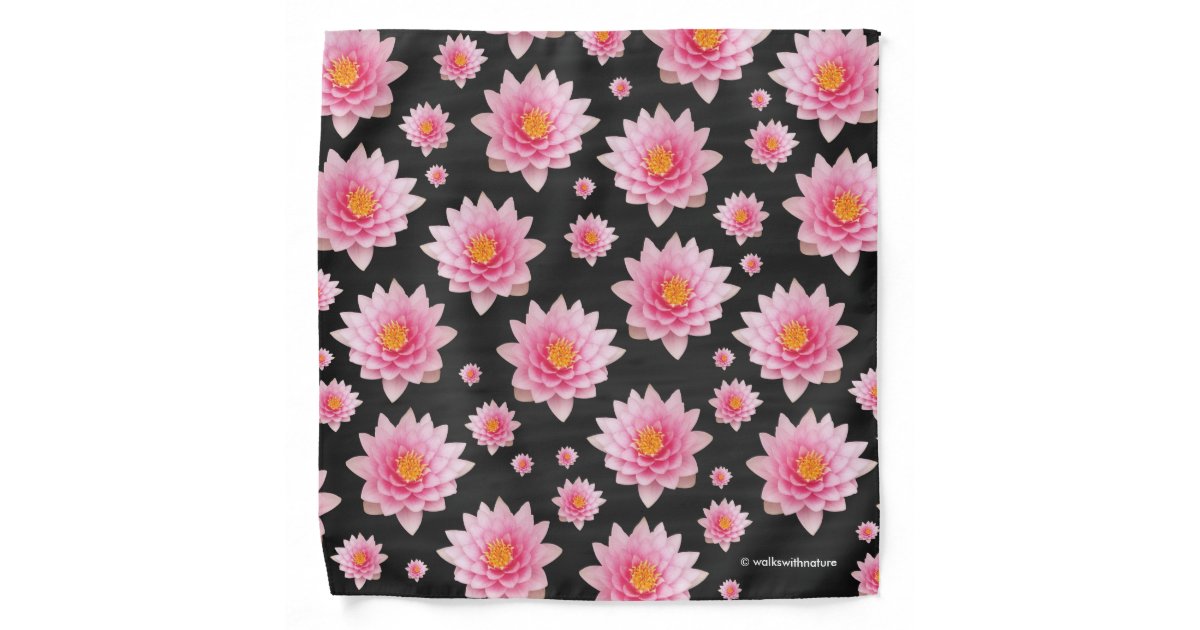 Elegant Floating Pink Lotus Flowers Bandana | Zazzle