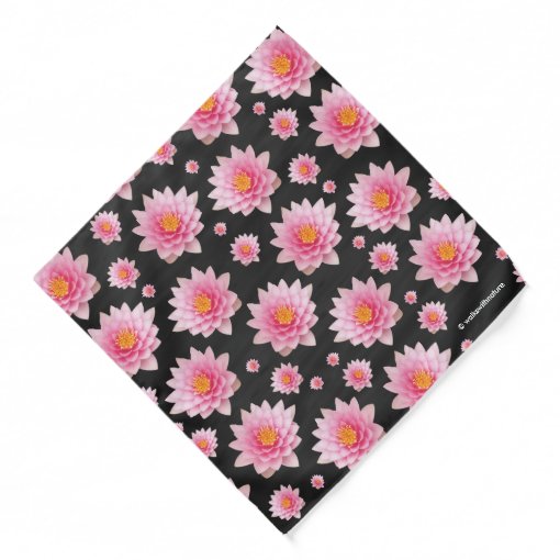 Elegant Floating Pink Lotus Flowers Bandana | Zazzle
