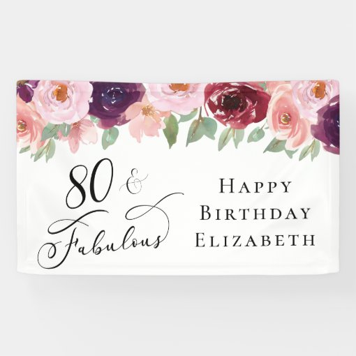 elegant-floral-80th-birthday-party-banner-zazzle