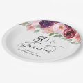 Elegant Floral 80th Birthday Party Paper Plates | Zazzle