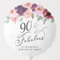 Elegant Floral 90th Birthday Party Balloon | Zazzle