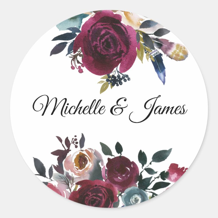 Elegant Floral and Tropical Wedding Envelope Seals | Zazzle