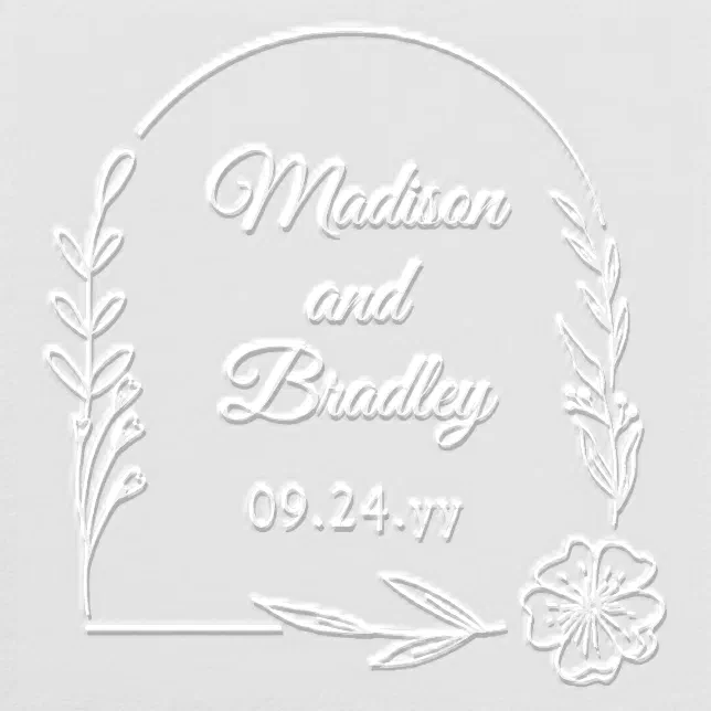 Elegant Floral Arch Wedding Personalized Embosser | Zazzle