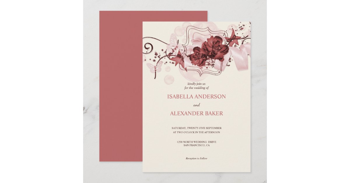 Elegant Floral Arrangement Wedding Invitation | Zazzle