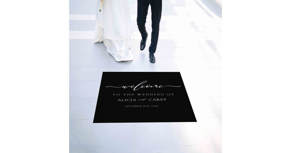 Elegant Floral At Last Wedding Dance Floor Decals | Zazzle