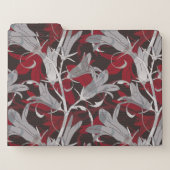 Elegant Floral | Black White Gray & Red Lilies File Folder | Zazzle