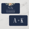 Elegant floral blue Gift Registry information card | Zazzle