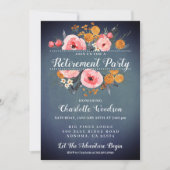 Elegant Floral Blue Retirement Party Invitation | Zazzle