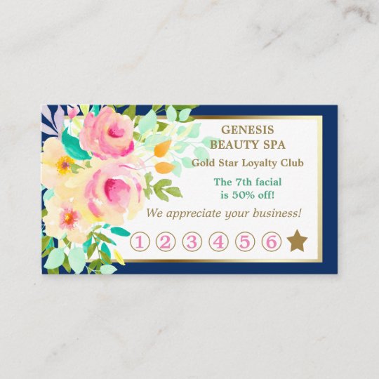 Elegant Floral Border Beauty Spa Loyalty Card | Zazzle.com