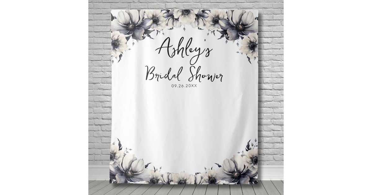 Elegant Floral Bridal Shower Photo Backdrop | Zazzle