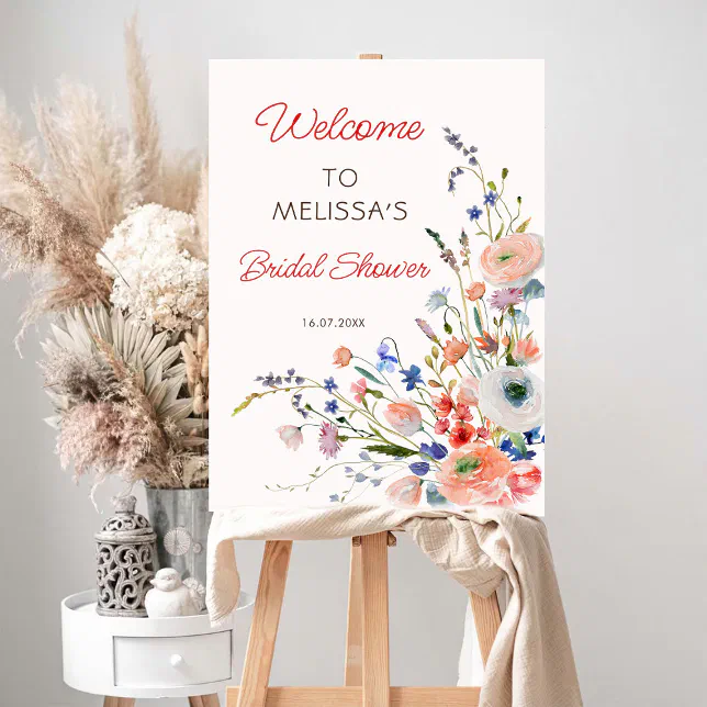 Elegant Floral Bridal shower Welcome Foam Board | Zazzle