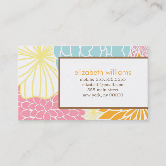 Elegant Floral Calling Cards | Zazzle