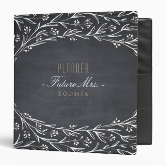 Elegant floral chalkboard rustic wedding planner binder | Zazzle