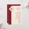 Elegant Floral Chinese Wedding Red Table Menu Card | Zazzle