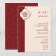 Elegant Floral Chinese Wedding Red Table Menu Card | Zazzle