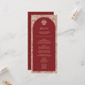 Elegant Floral Chinese Wedding Table Menu Card | Zazzle