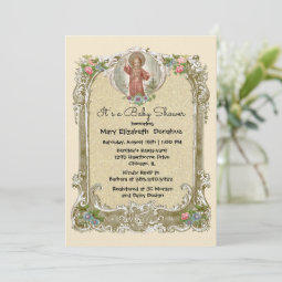Elegant Floral Christian Baby Shower Invitation | Zazzle