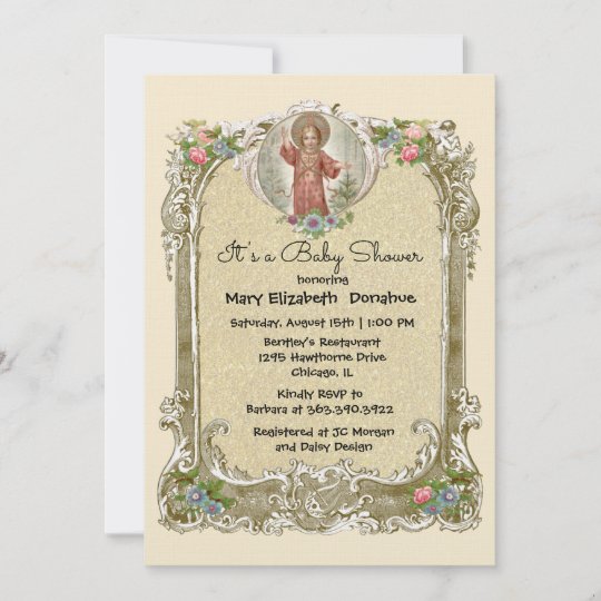 Elegant Floral Christian Baby Shower Invitation | Zazzle.com