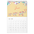 Elegant Floral Decorative Ornate Elephant Pattern Calendar | Zazzle