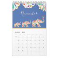 Elegant Floral Decorative Ornate Elephant Pattern Calendar | Zazzle