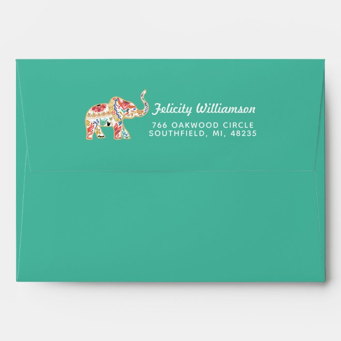Elegant Floral Decorative Ornate Mandala Elephant Envelope | Zazzle.com