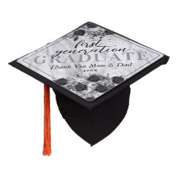 Elegant Floral First Generation Graduate Graduation Cap Topper | Zazzle