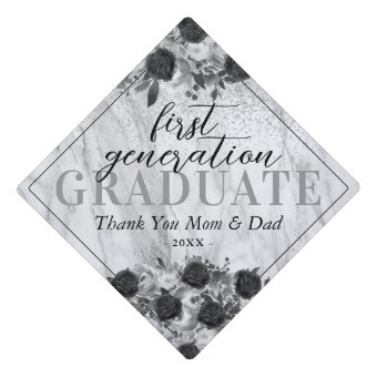 Elegant Floral First Generation Graduate Graduation Cap Topper | Zazzle