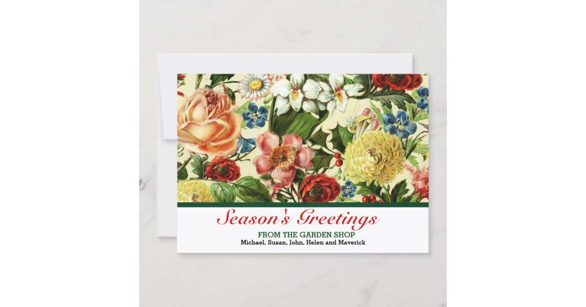 Elegant floral flower business greeting invitation | Zazzle