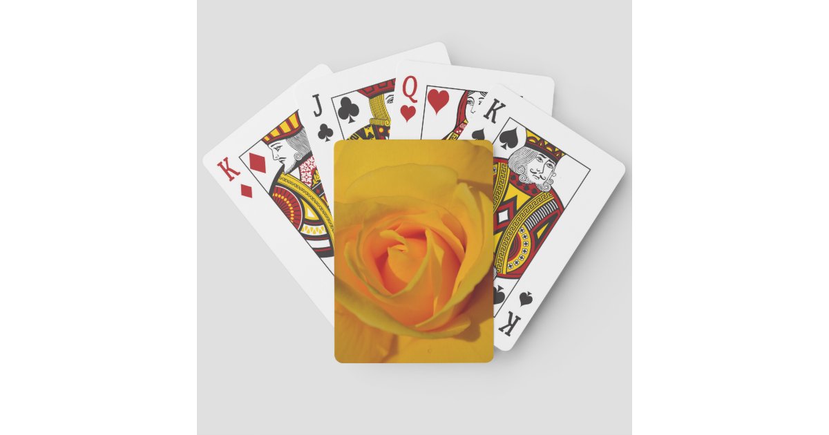 Elegant floral flower Yellow Rose Poker Cards | Zazzle