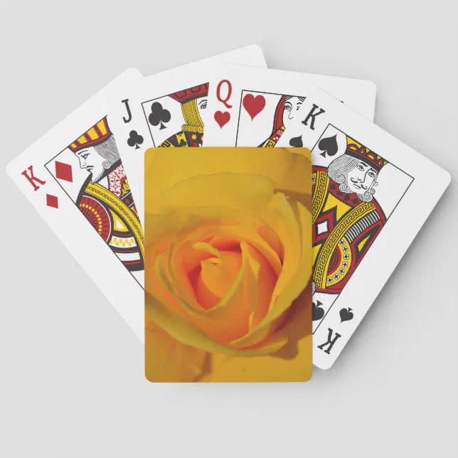Elegant floral flower Yellow Rose Poker Cards | Zazzle