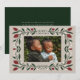 Elegant Floral Frame Horizontal Christmas Photo Holiday Card | Zazzle