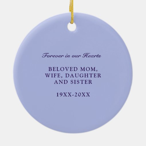 Elegant Floral Frame In Loving Memory Photo Ceramic Ornament | Zazzle