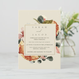 Elegant Floral Garden Wedding Invitation | Zazzle