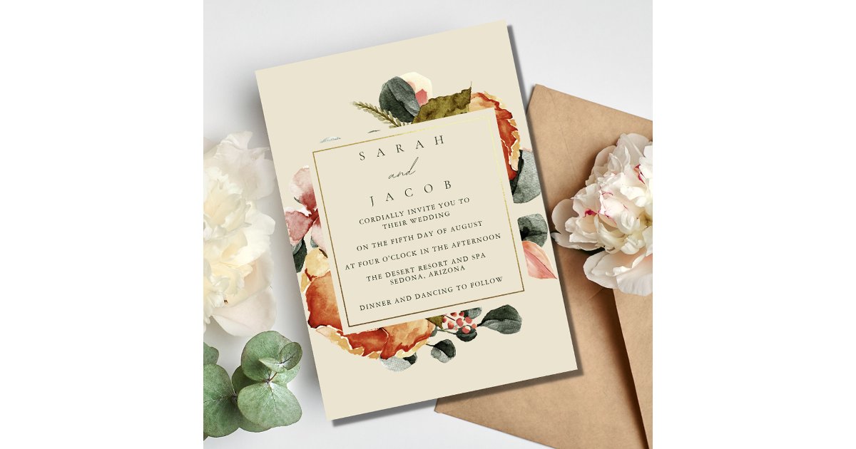 Elegant Floral Garden Wedding Invitation | Zazzle