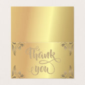Elegant Floral Gold Glitter Thank You Card | Zazzle
